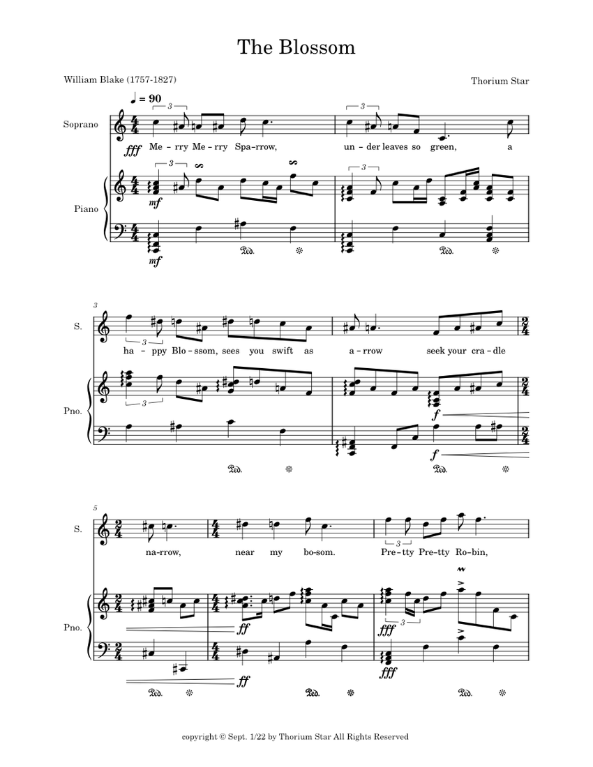 The Blossom Sheet music for Piano, Soprano (Piano-Voice) | Musescore.com