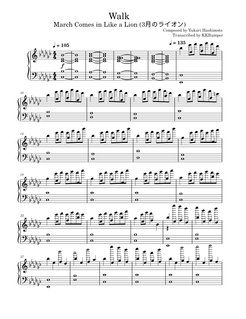 Walk Sheet music for Piano (Solo) Easy | Musescore.com
