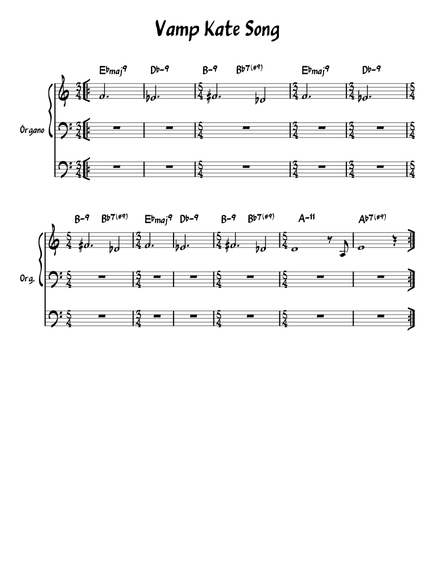 Vamp Kate Song Sheet music for Organ (Solo) | Musescore.com
