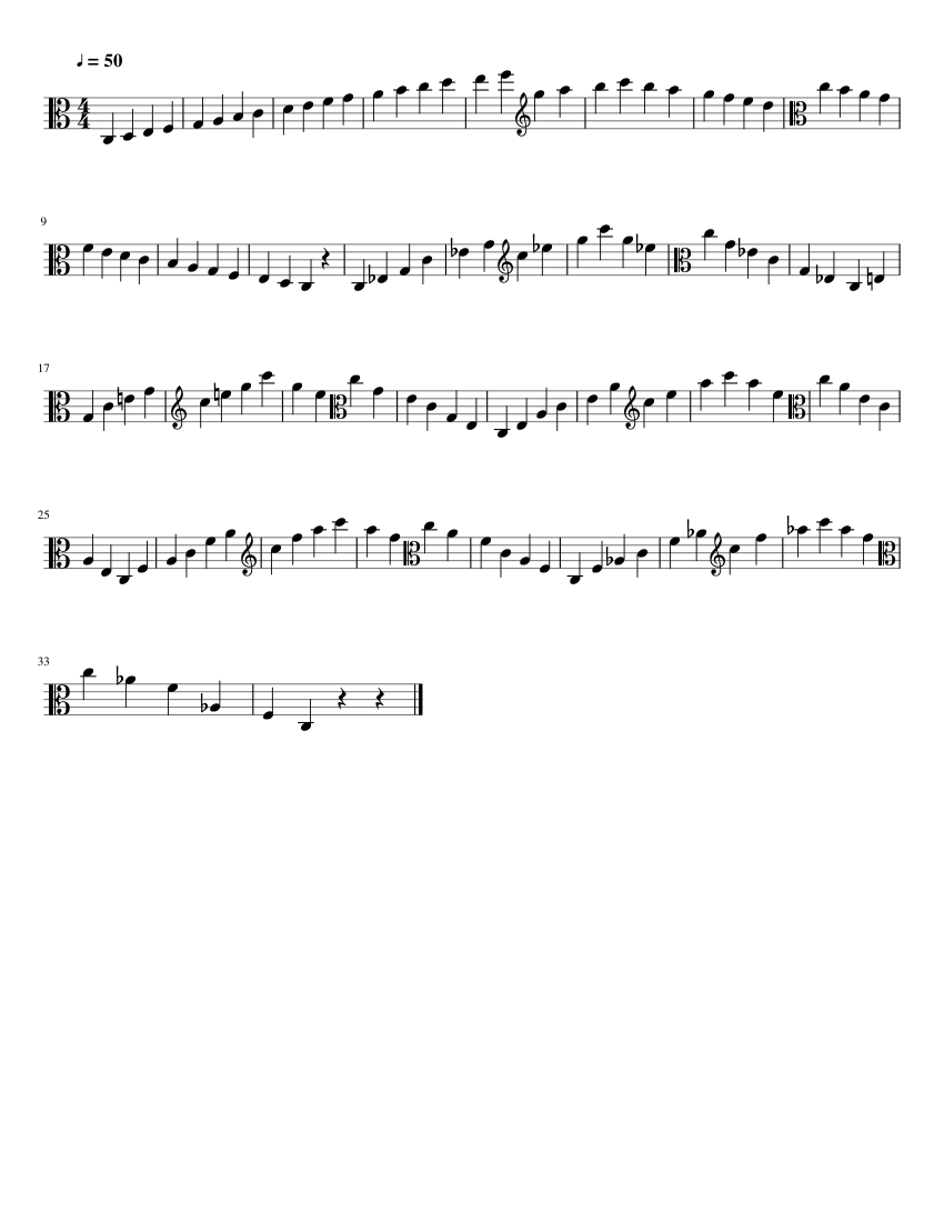 C Major 3 Octave Scale & Arg - Viola Sheet Music for Viola (Solo ...
