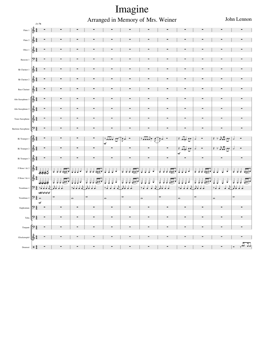 Imagine Sheet music for Trombone, Euphonium, Tuba, Flute & more ...