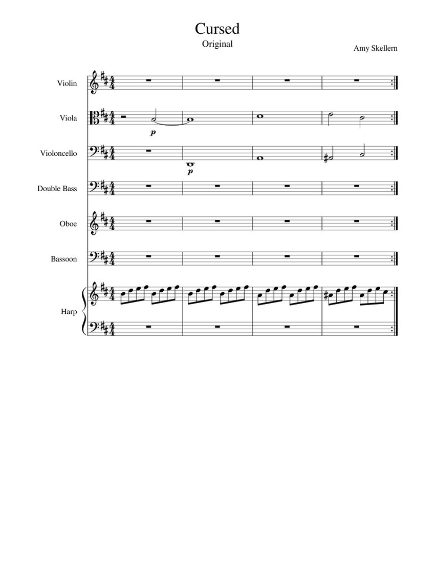 Cursed Sheet music for Oboe, Bassoon, Contrabass, Violin & more ...