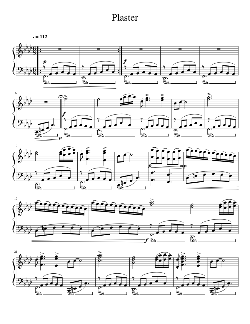 Plaster Sheet music for Piano (Solo) | Musescore.com