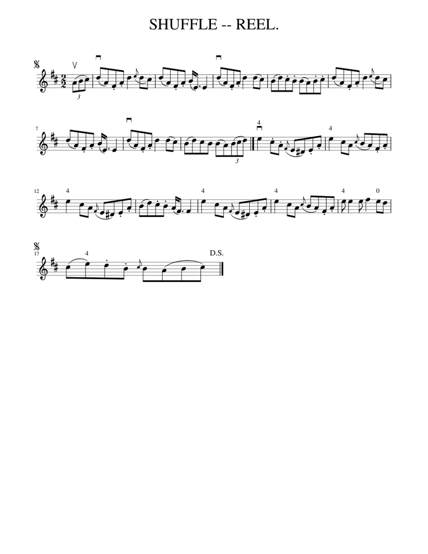 SHUFFLE -- REEL. Sheet music for Piano (Solo) Easy | Musescore.com