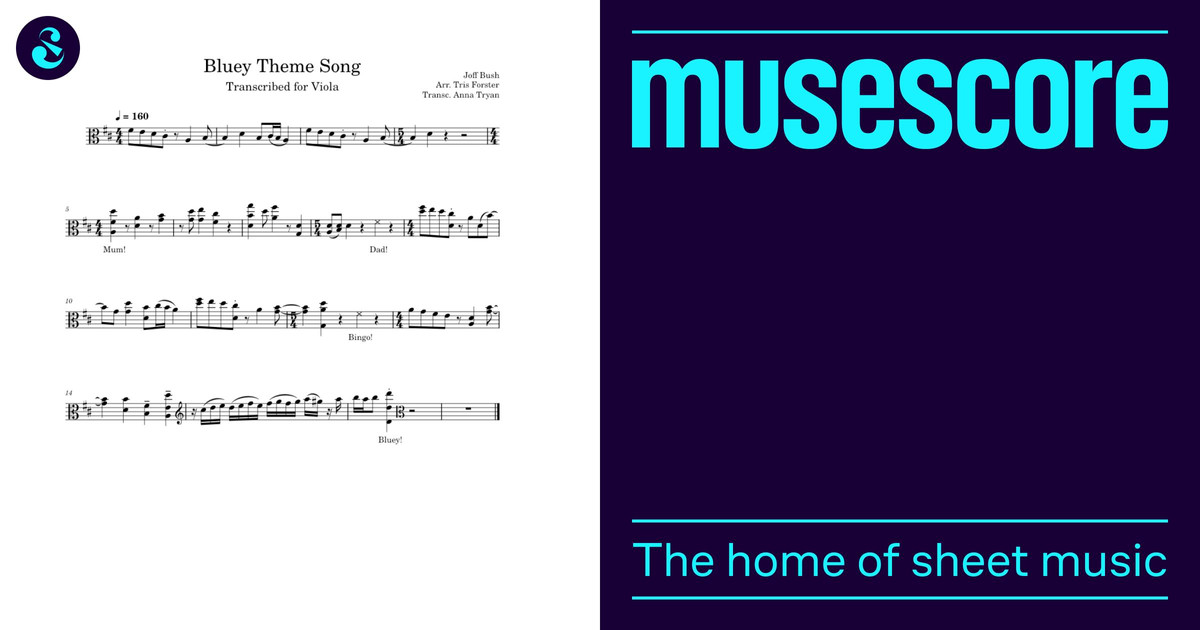 "Bluey" Theme Song (From ABC Kids' "Bluey") – Joff Bush Bluey Theme ...