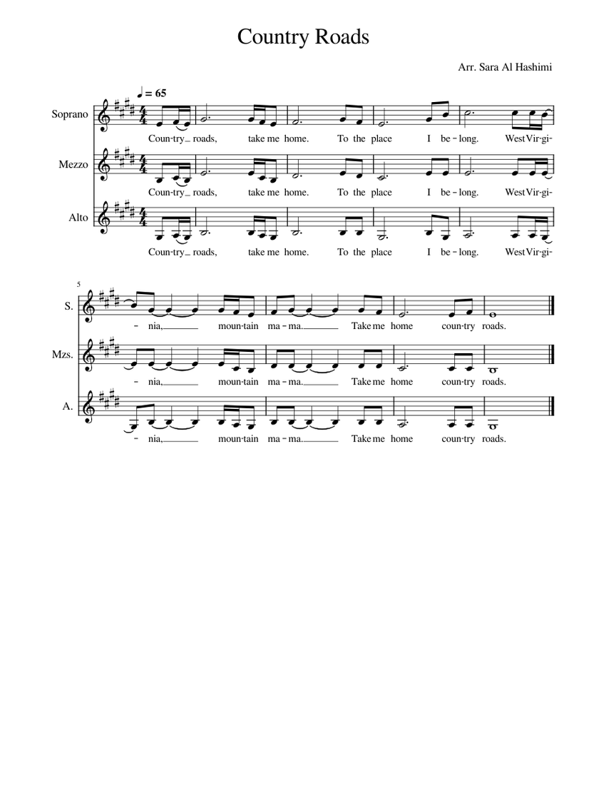 Country Roads - piano tutorial