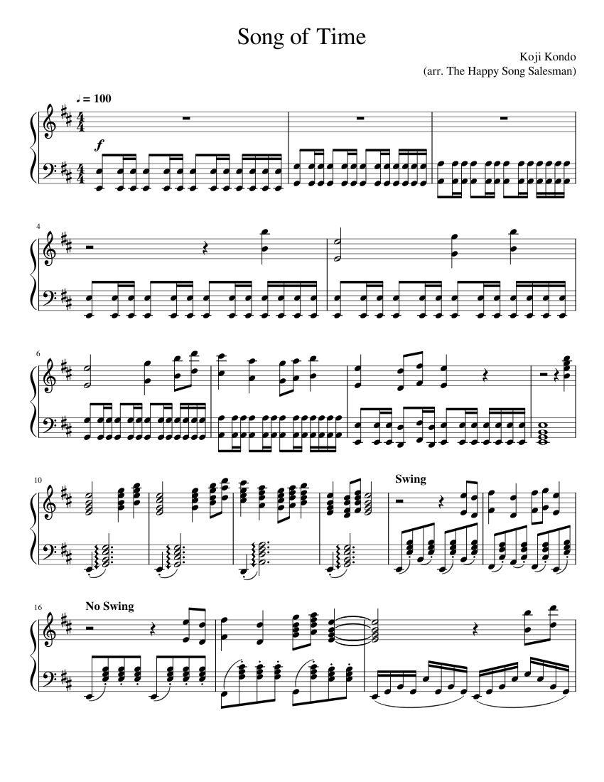 Song of Time and Variations Sheet music for Piano (Solo) | Musescore.com