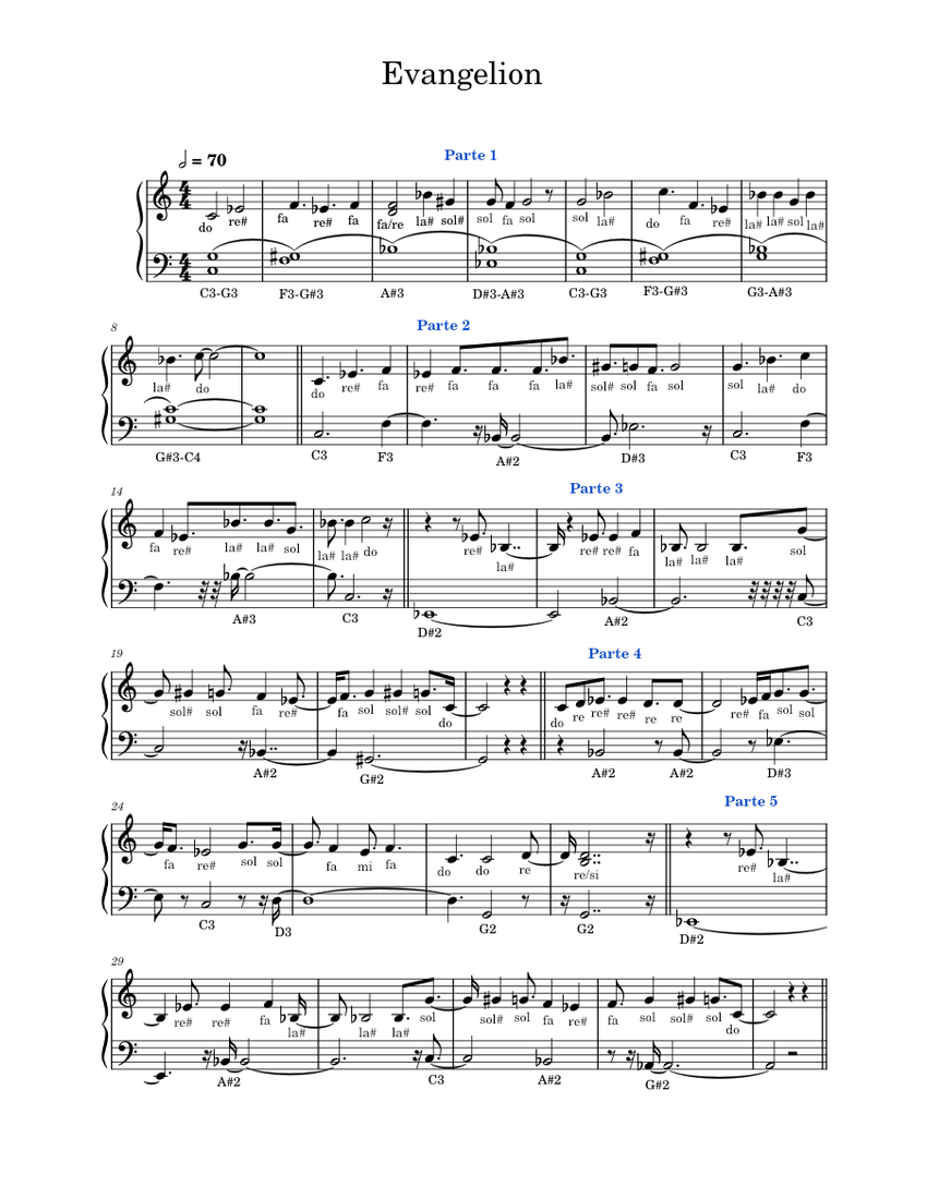 Evangelion Sheet Music for Piano (Solo) easy | MuseScore.com