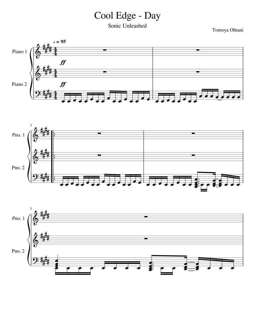 Cool Edge - Day Sheet music for Piano (Piano Duo) | Musescore.com
