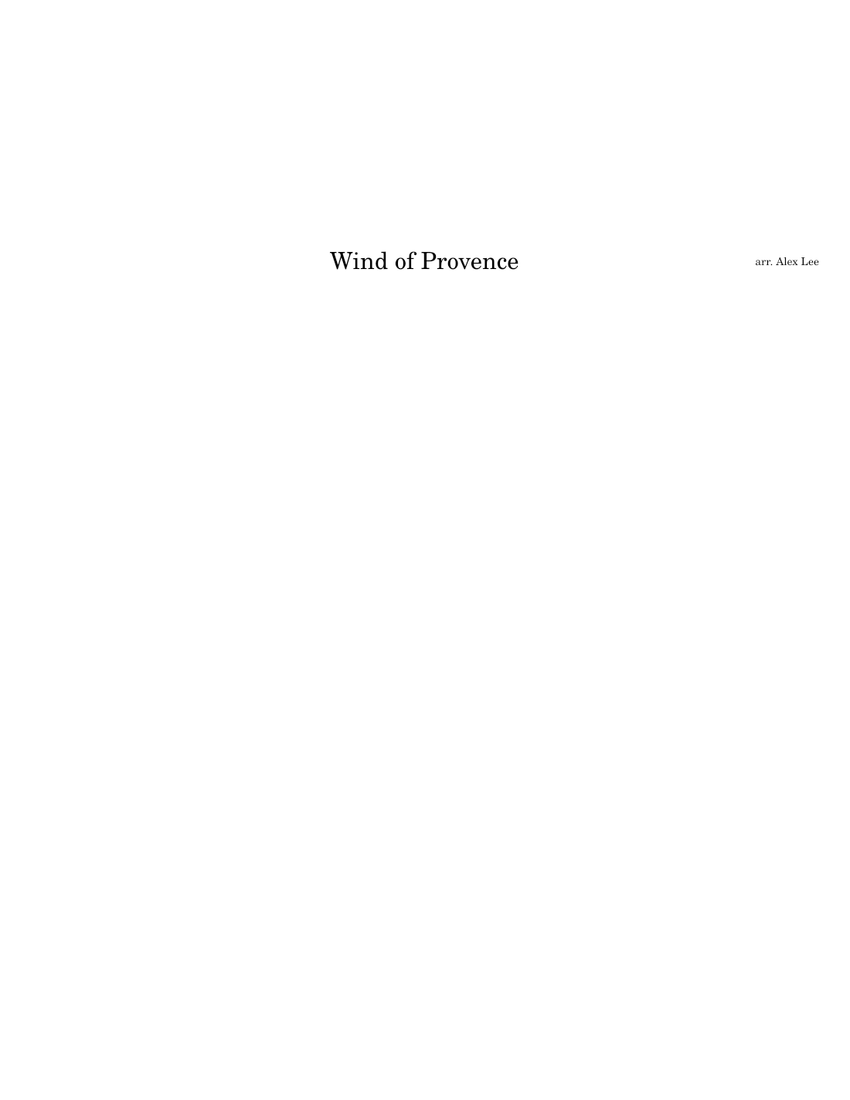 Wind of Provence Sheet Music for Trombone, Euphonium, Tuba, Tambourine ...