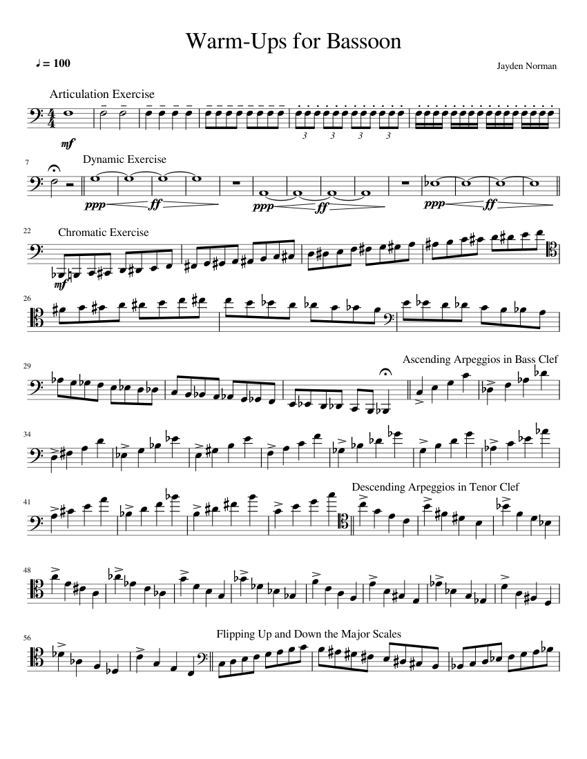 Warm-Ups for Bassoon Sheet music for Bassoon (Solo) | Musescore.com