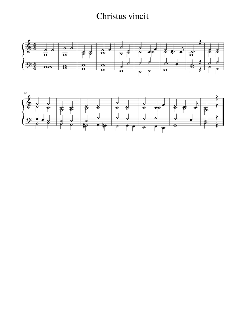 Christus vincit Sheet Music for Piano (Solo) Easy | MuseScore.com