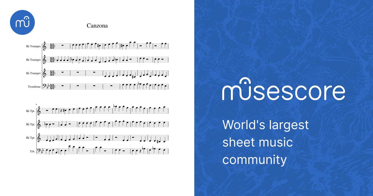Canzona Sheet music for Trombone, Trumpet in b-flat (Mixed Quartet ...
