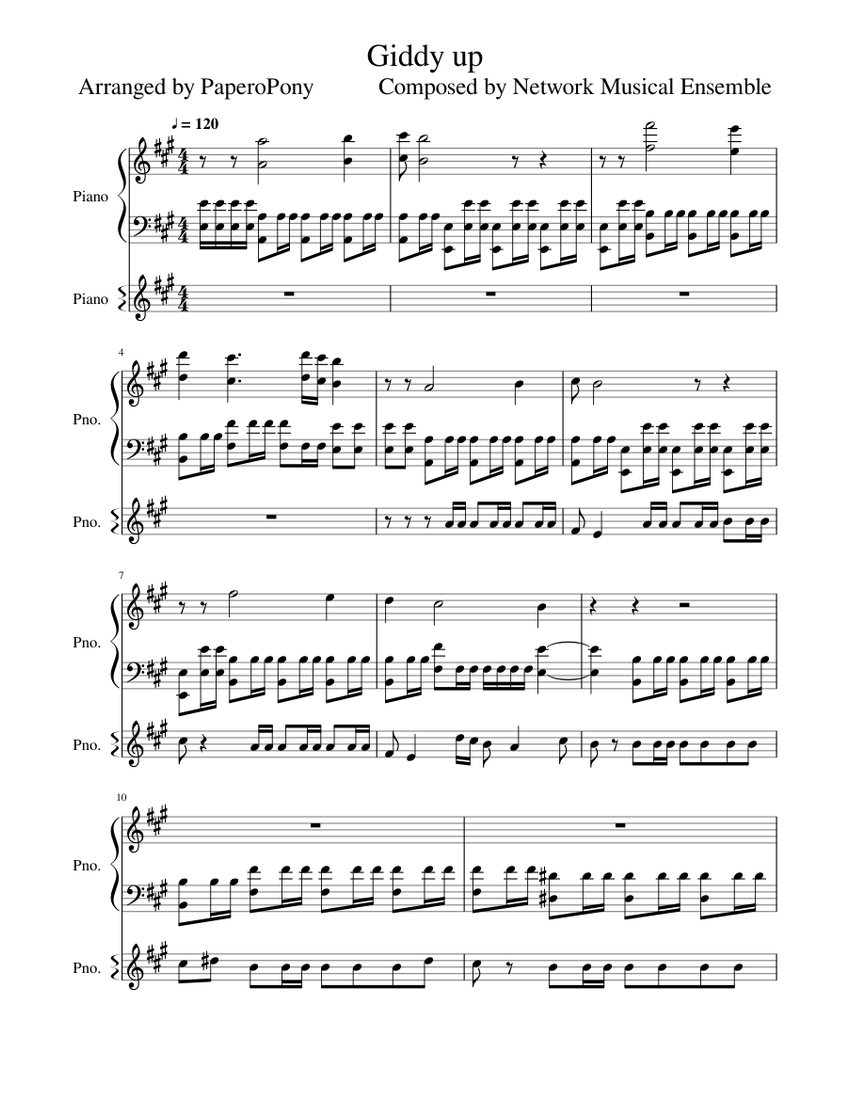 Giddy up (this little horsey) - Network Musical Ensemble Sheet music ...