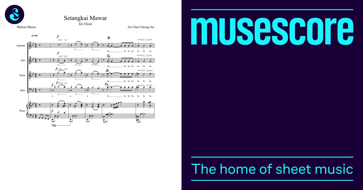 Setangkai Mawar Sheet Music for Piano, Bass guitar (Mixed Duet ...