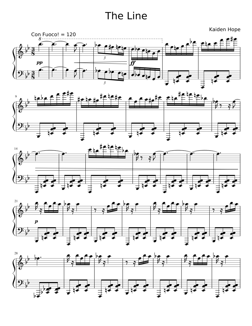 The Line (1.1)- Kaiden Hope Sheet Music for Piano (Solo) | MuseScore.com