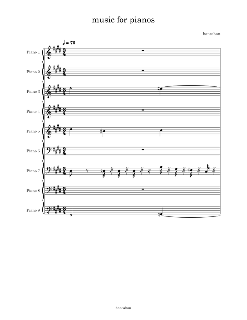 Music for pianos Sheet music for Piano (Mixed Ensemble) | Musescore.com