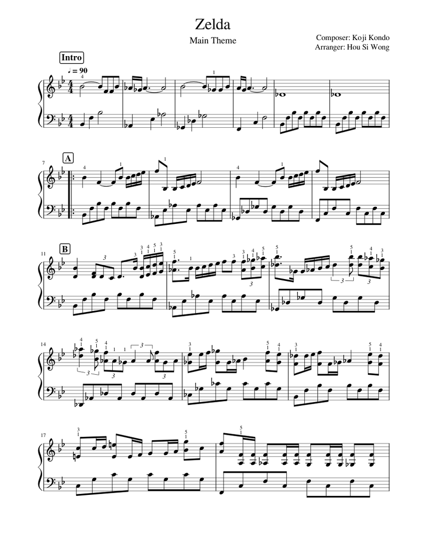 Legend of Zelda - Main Theme Sheet music for Piano (Solo) | Musescore.com