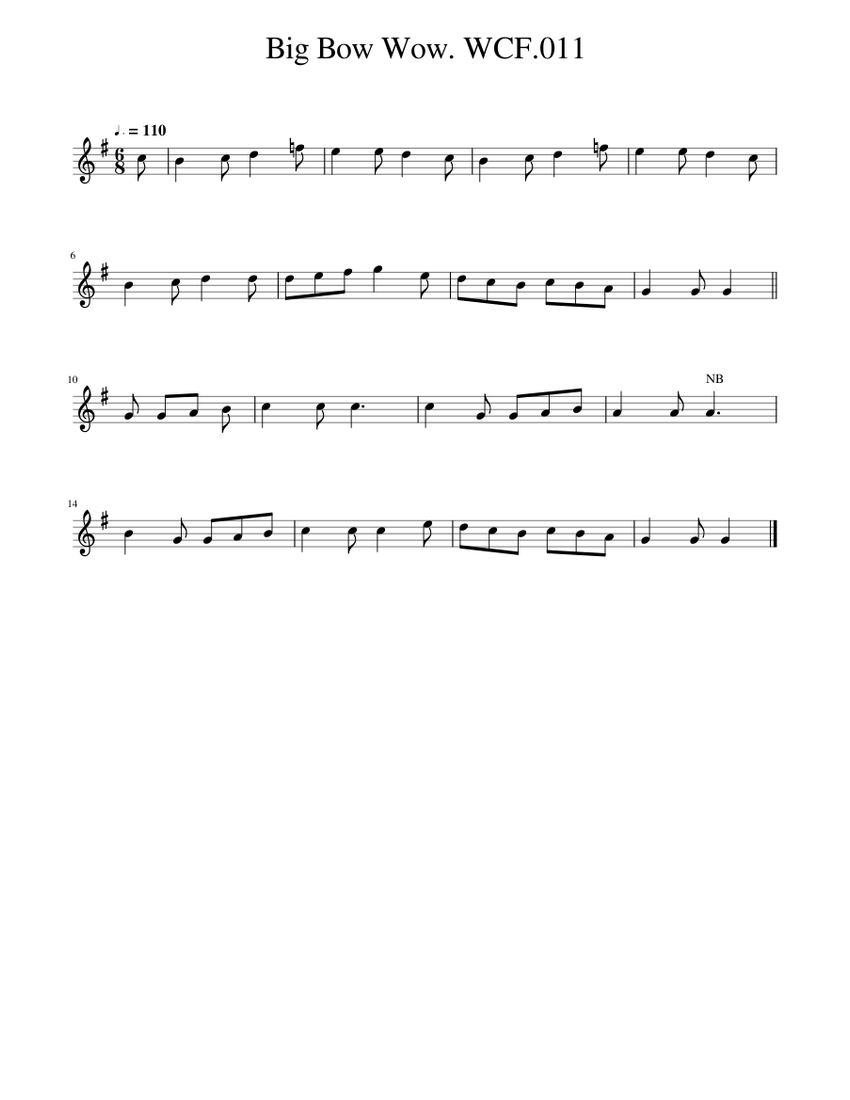 Big Bow Wow. WCF.011 Sheet music for Piano (Solo) | Musescore.com