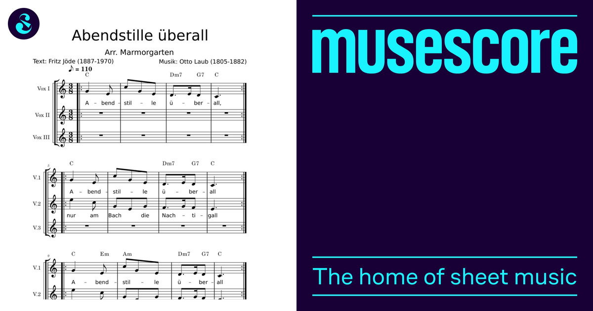 Abendstille überall – Otto Laub Sheet Music for Flute (Mixed Trio ...