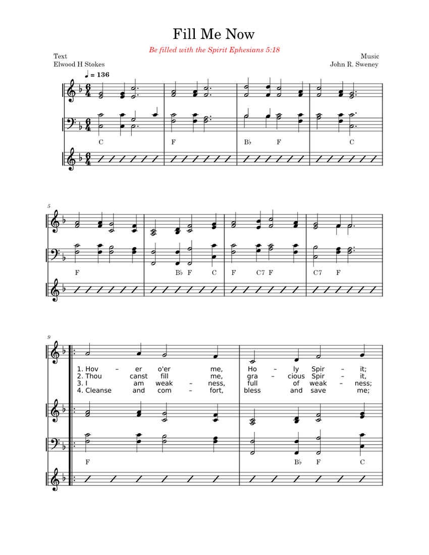 Fill Me Now Sheet music for Piano (Mixed Quartet) | Musescore.com