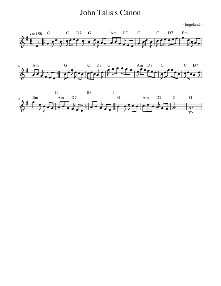 John Talis's Canon Sheet music for Piano (Solo) Easy | Musescore.com