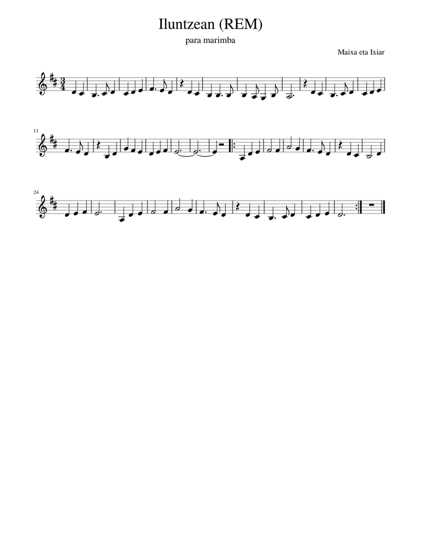 Iluntzean REM Sheet Music for Piano (Solo) easy | MuseScore.com