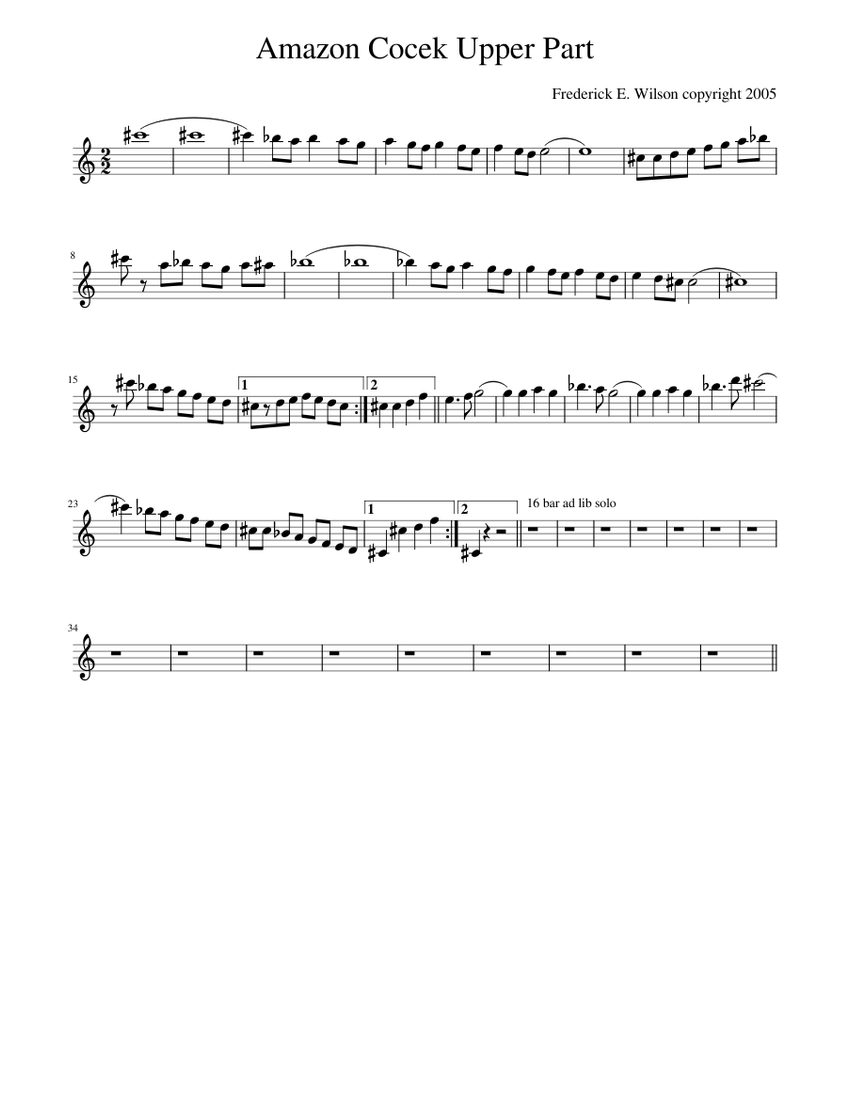 Amazon Cocek Upper Part Sheet music for Piano (Solo) | Musescore.com