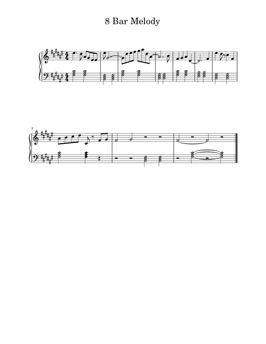 8_Bar_Melody Sheet music for Piano (Solo) Easy | Musescore.com