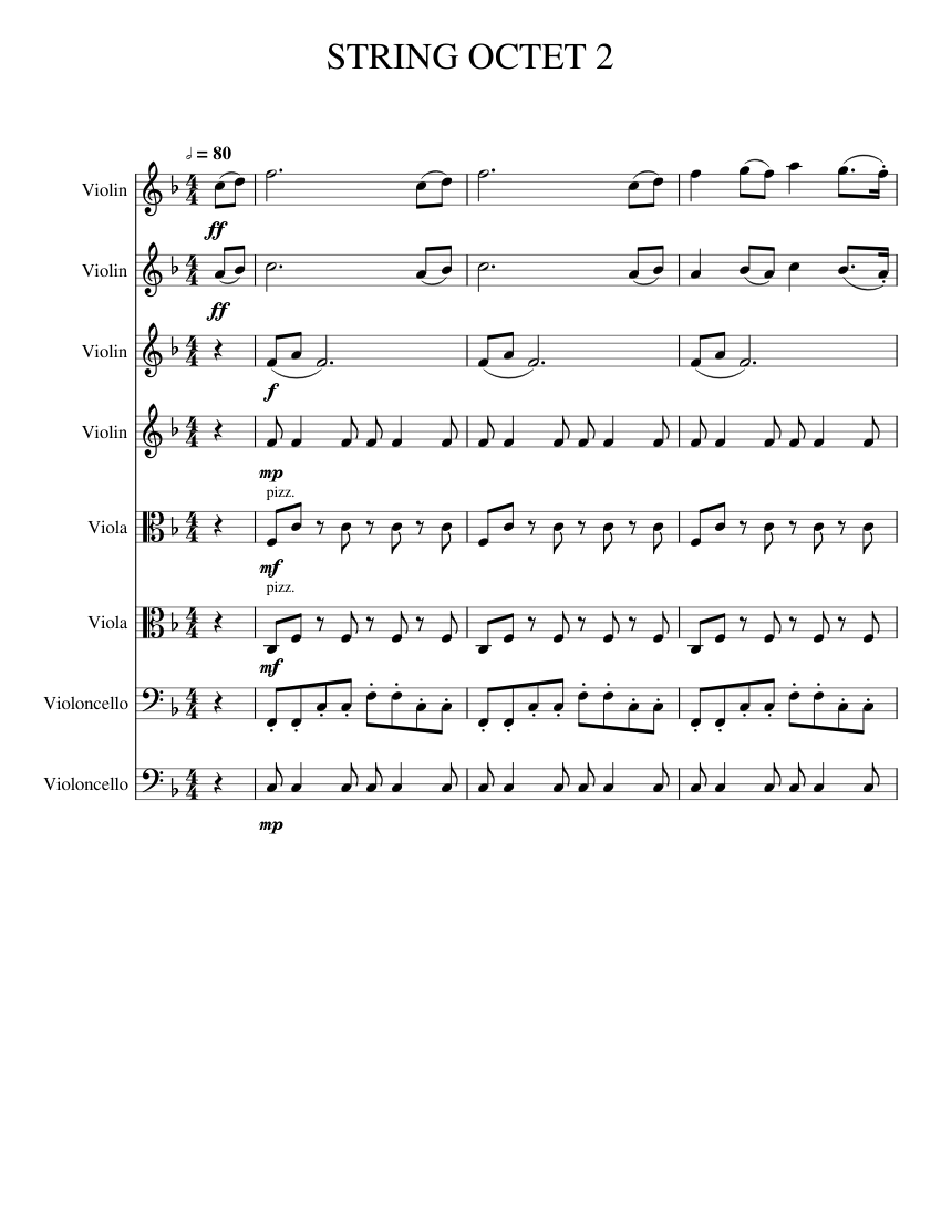 STRING OCTET 2 - piano tutorial