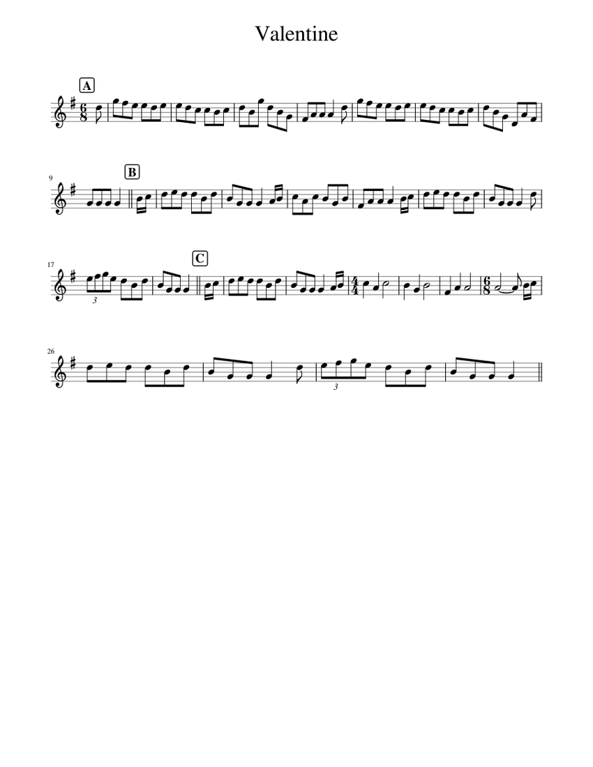 Valentine - piano tutorial