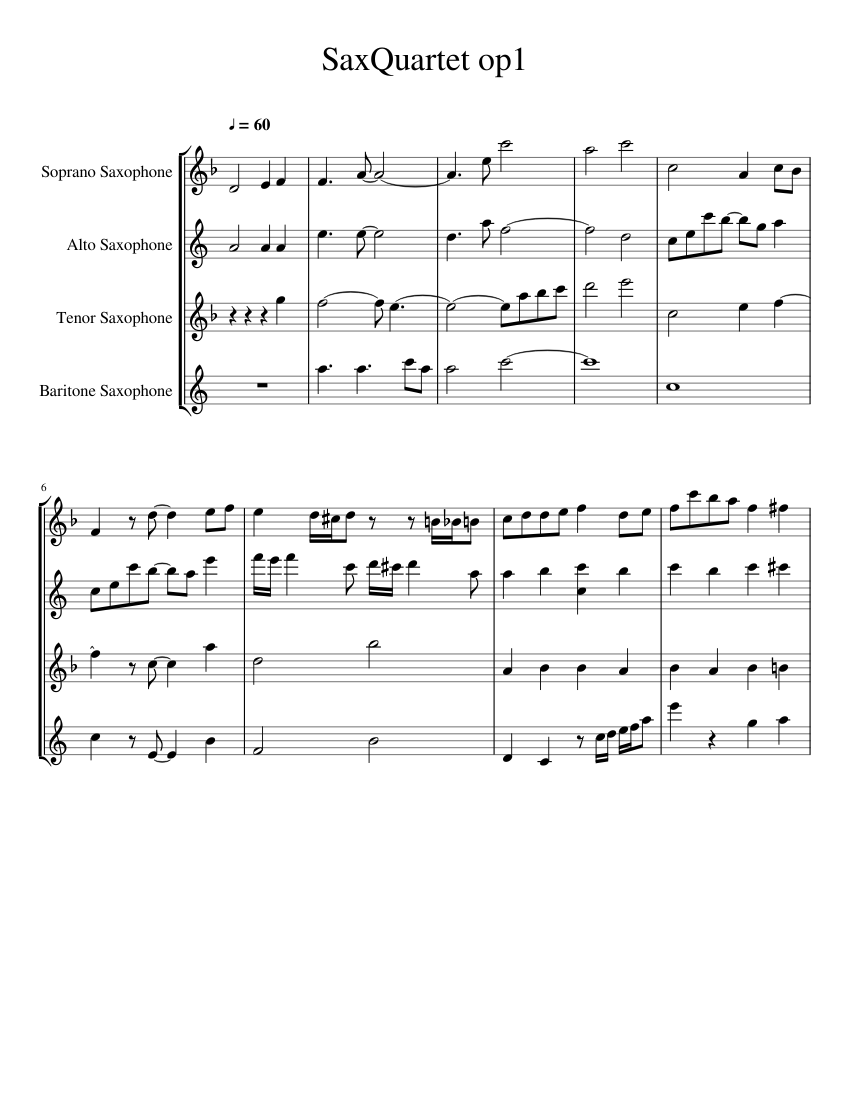Sax Quartet Sheet music for Piano, Saxophone alto, Saxophone tenor ...