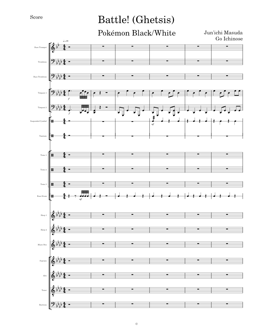 Battle! (Ghetsis) (Pokémon Black/White) - Transcribed Score Sheet Music ...