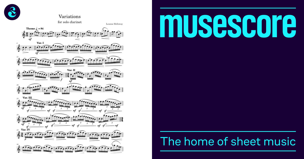 Variations Sheet music for Clarinet in b-flat (Solo) | Musescore.com