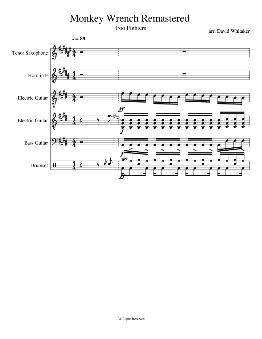 Monkey Wrench Remastered Sheet music for Saxophone tenor, French horn ...