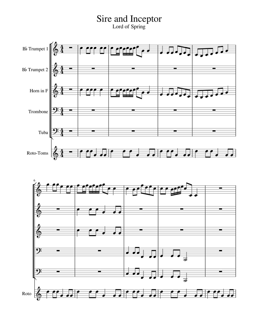 Sire_and_Inceptor Sheet Music for Trombone, Tuba, Trumpet in b-flat ...
