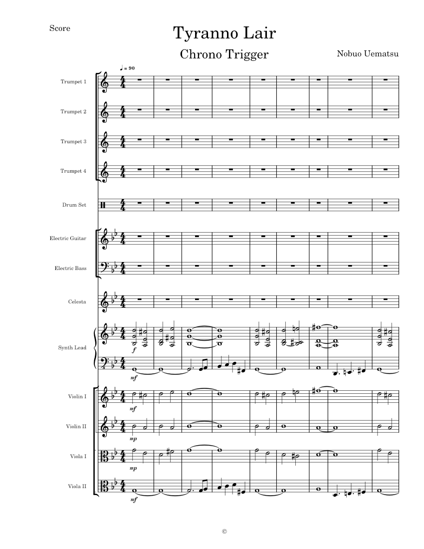 Tyranno Lair (Chrono Trigger) - Transcribed Score Sheet music for ...