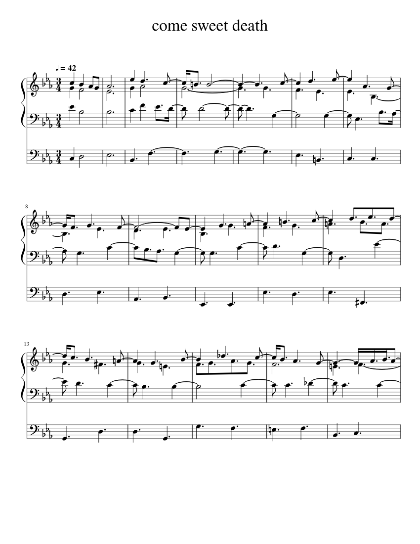 come_sweet_death Sheet Music for Organ (Solo) | MuseScore.com