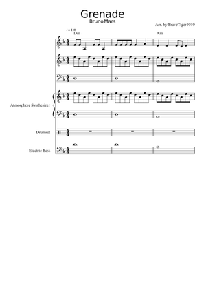 Play Official version of Grenade Sheet Music by Bruno Mars for ...