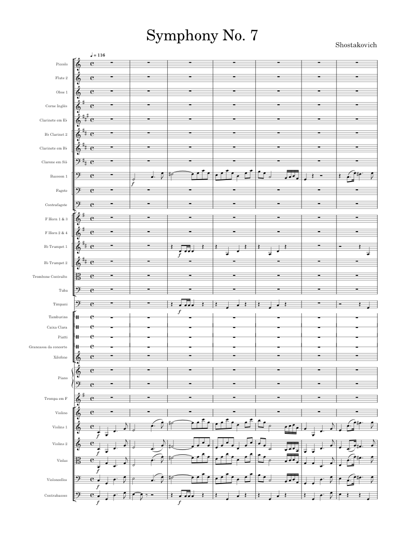 Symphony No. 7 Sheet music for Piano, Trombone, Tuba, Flute & more instruments (Mixed Ensemble ...