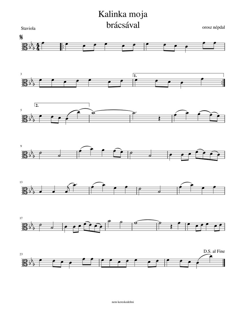 Kalinka moja Sheet Music for Violin (Solo) | MuseScore.com