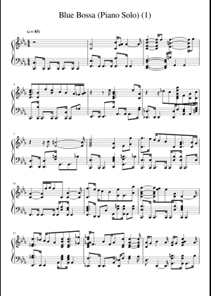 Bossa Azul, Partitura Principal, Eb Alto