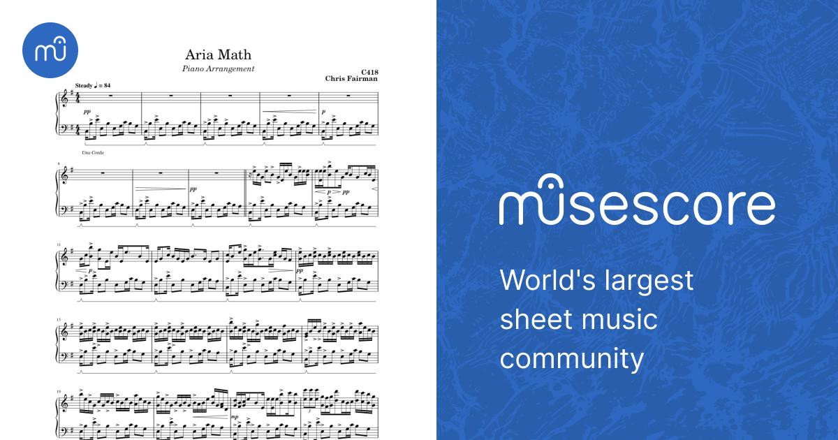 Aria Math – C418 (arr. by Chris Fairman)(Minecraft creative) Sheet ...