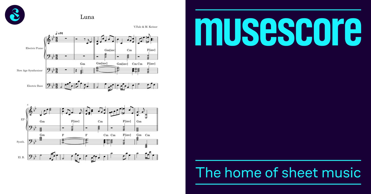 Luna Sheet music for Piano, Bass guitar, Synthesizer (Mixed Duet ...