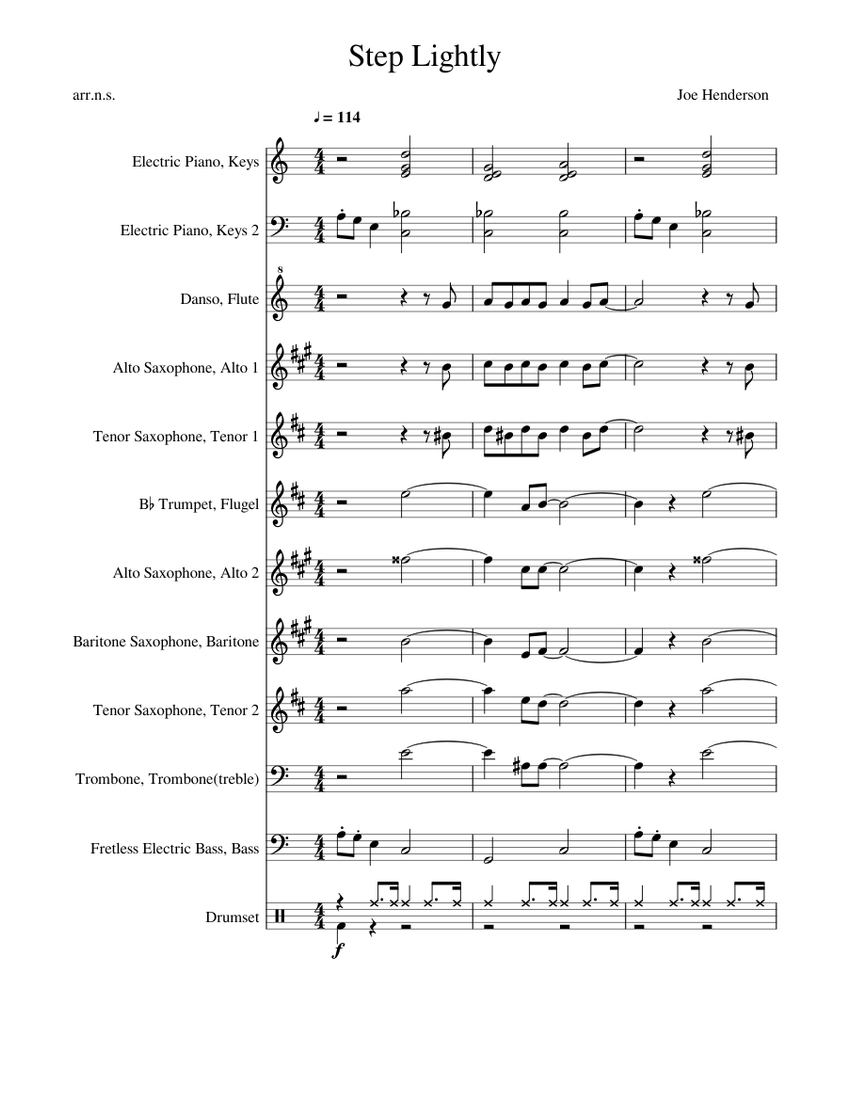 Step Lightly Sheet music for Piano, Trombone, Saxophone alto, Saxophone ...