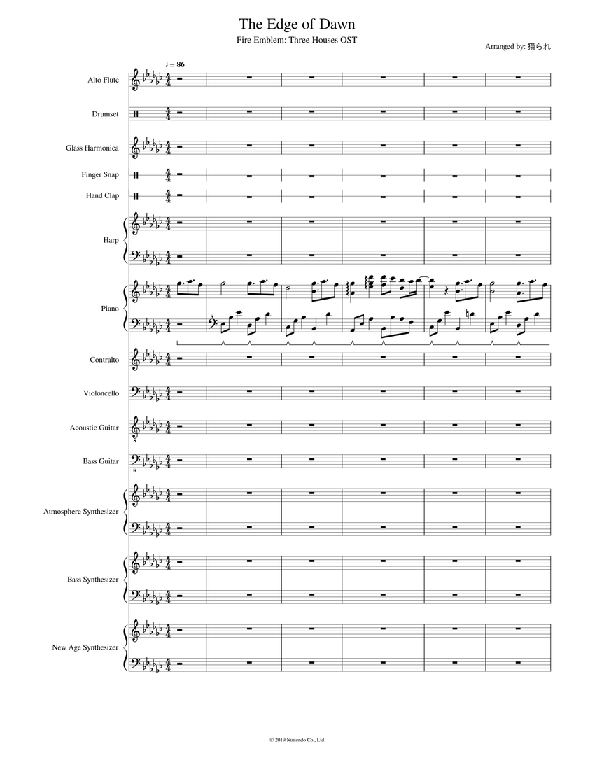 The Edge of Dawn (Fire Emblem: Three Houses OST) Sheet Music for Piano ...