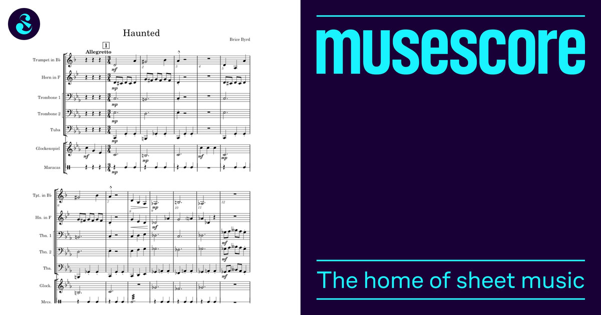 Haunted Sheet music for Trombone, Tuba, French horn, Glockenspiel ...