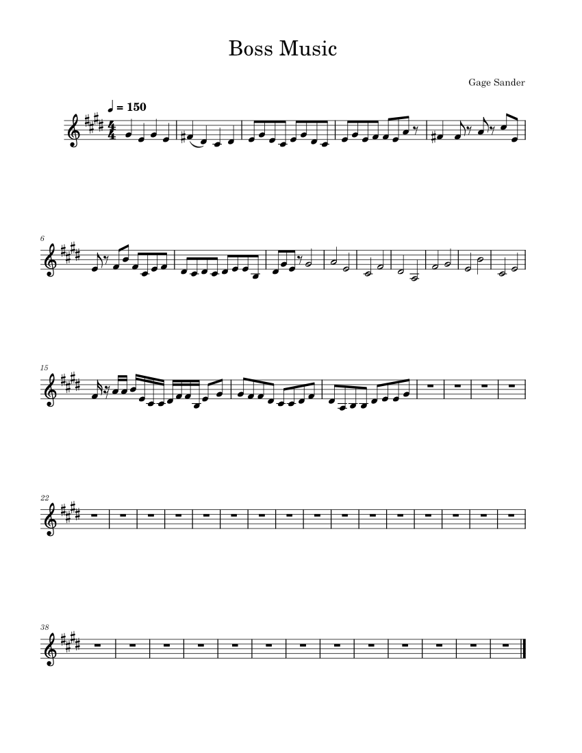 Boss Music Sheet music for Saxophone baritone (Solo) | Musescore.com