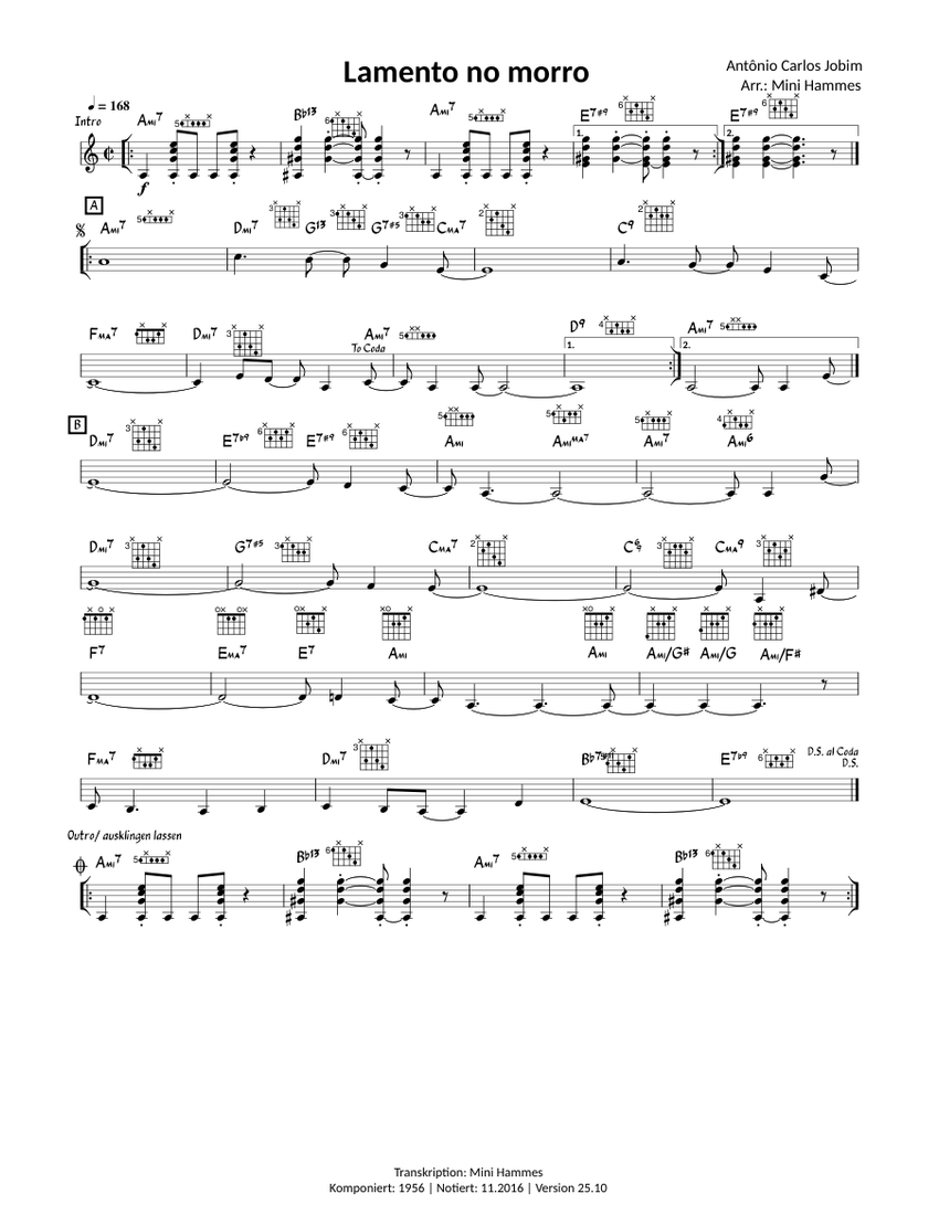 Antônio Carlos Jobim - Lamento no morro Sheet music for Vibraphone (Solo) | Musescore.com