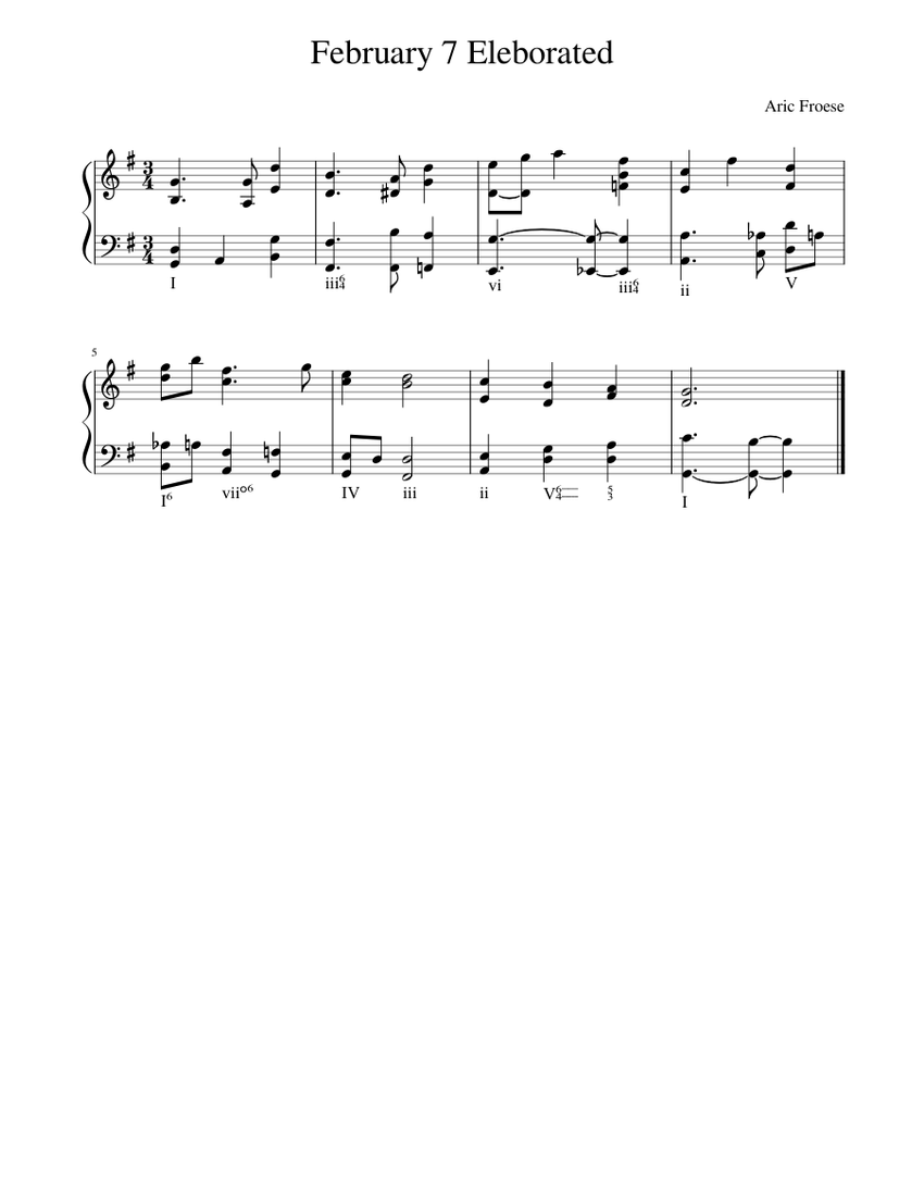 February_7_Eleborated Sheet music for Piano (Solo) Easy | Musescore.com